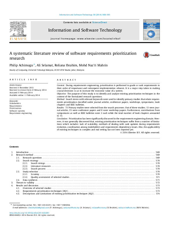 (PDF) Information and Software Technology | Philip Achimugu - Academia.edu
