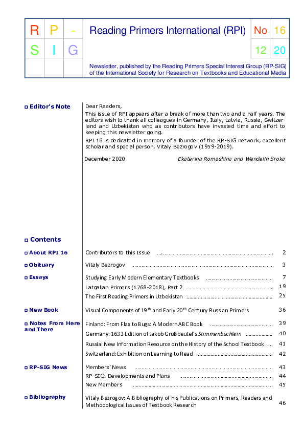 (PDF) Historical Analysis of Uzbekistan's First Reading Primers