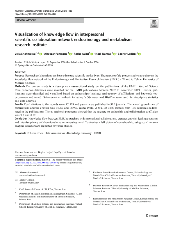 (PDF) Visualization of knowledge flow in interpersonal scientific ...