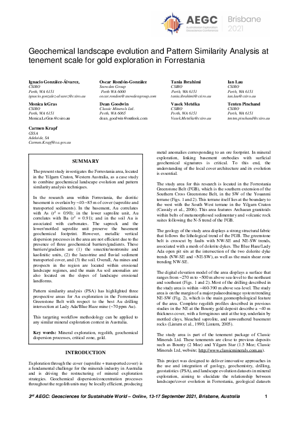 (PDF) Geochemical landscape evolution and Pattern Similarity Analysis ...