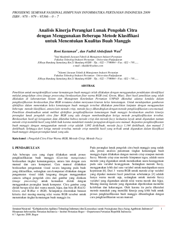 (PDF) Analisis kinerja perangkat lunak pengolah citra dengan menggunakan beberapa metode ...