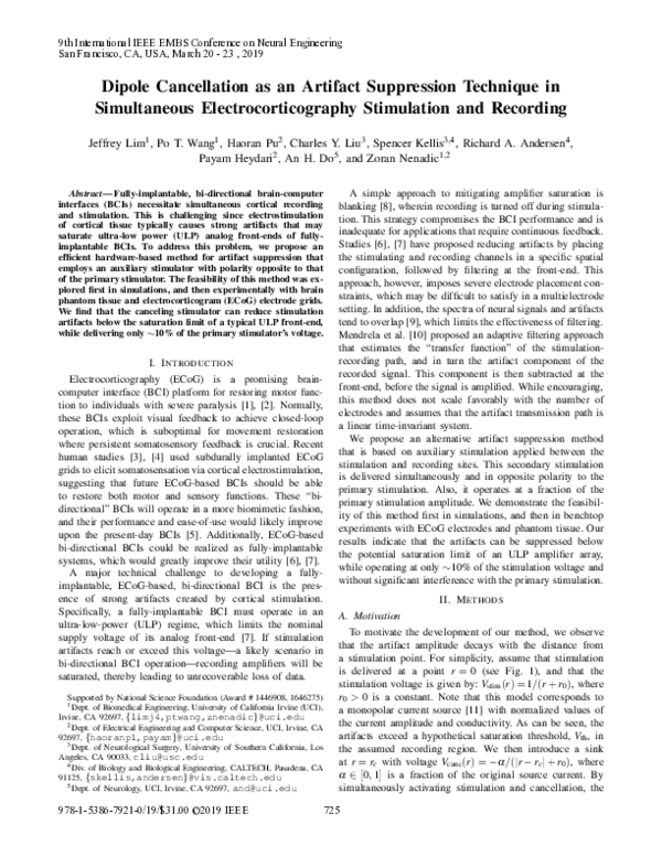 Dipole Cancellation as an Artifact Suppression Technique in ...
