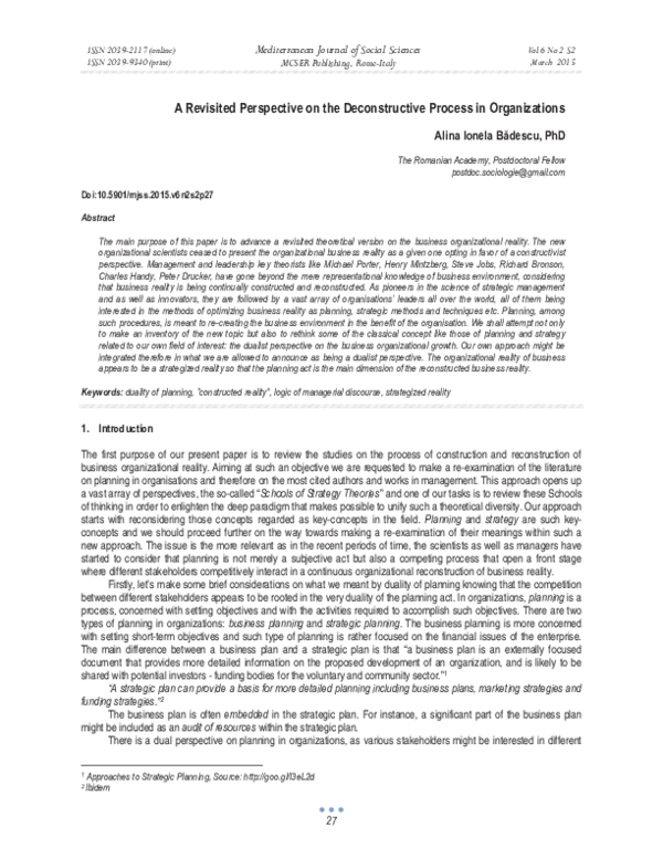 (PDF) A Revisited Perspective on the Deconstructive Process in ...