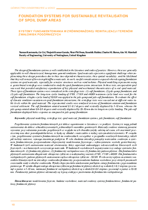 (PDF) Foundation systems for sustainable revitalisation of spoil dump ...