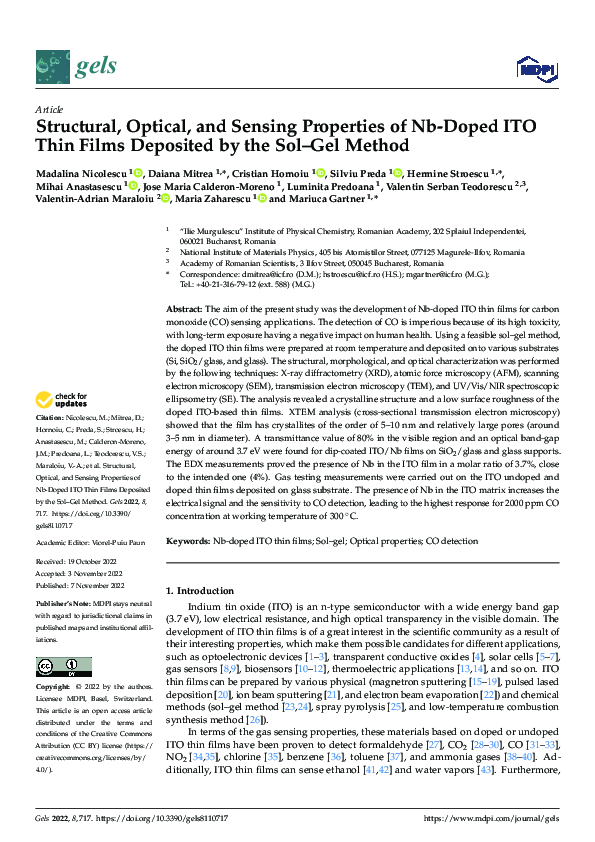 (PDF) Structural, Optical, and Sensing Properties of Nb-Doped ITO Thin Films Deposited by the ...