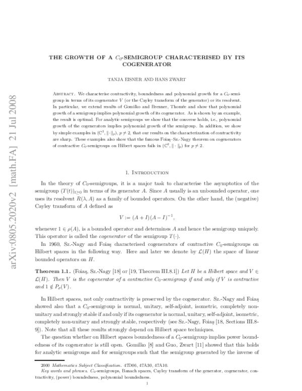 (PDF) The growth of a C_0-semigroup characterised by its cogenerator