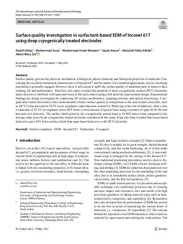 (PDF) Improving EDM Surface Quality with DCT Electrodes