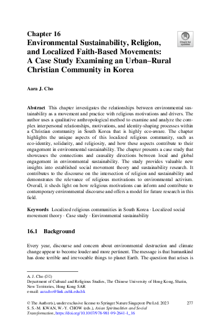 (PDF) Environmental Sustainability, Religion, and Localized Faith-Based ...