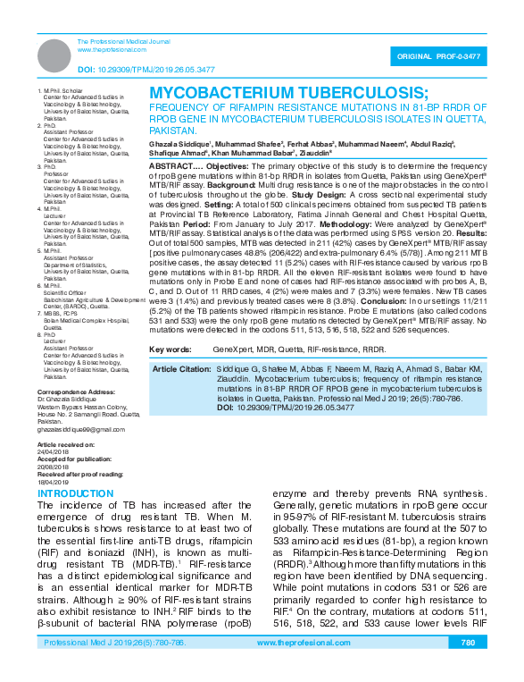 (PDF) Mycobacterium Tuberculosis
