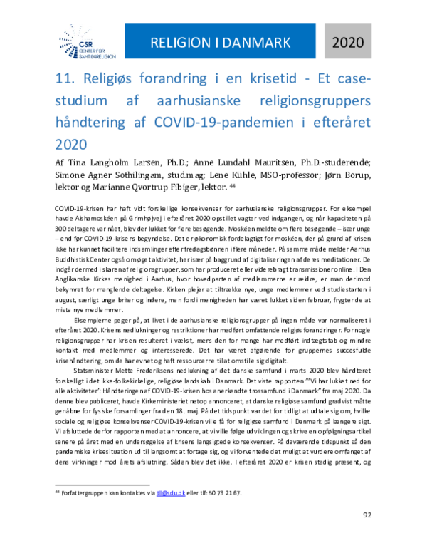 (PDF) Religiøs forandring i en krisetid