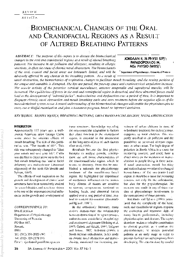 (PDF) Biomechanical changes of the oral and craniofacial regions as a ...