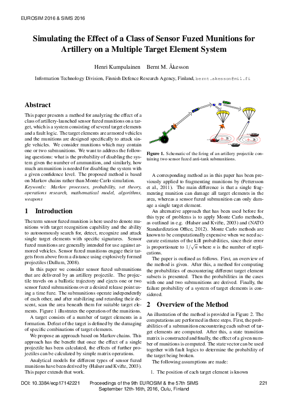 (PDF) Simulating the Effect of a Class of Sensor Fuzed Munitions for ...