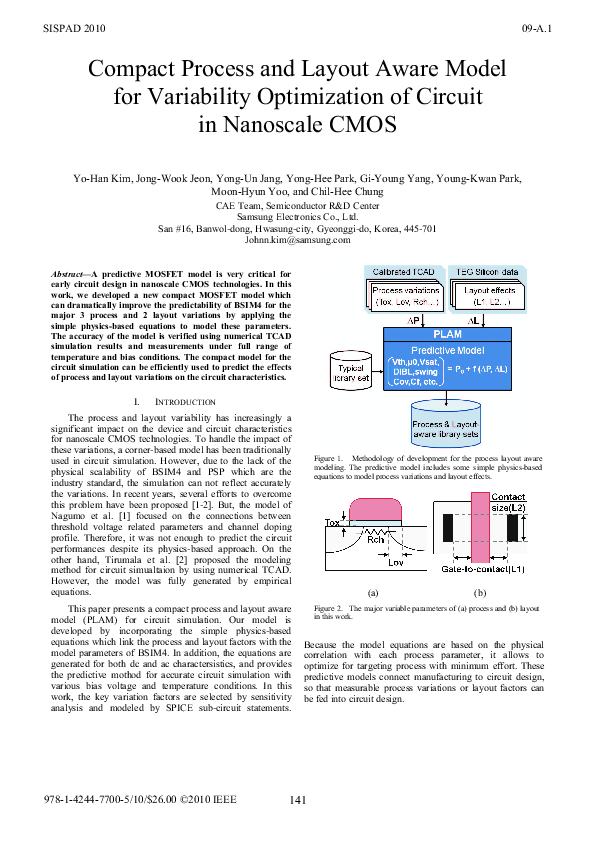 (PDF) Compact process and layout aware model for variability optimization of circuit in ...