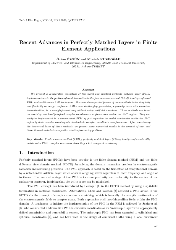 (PDF) Recent Advances in Perfectly Matched Layers in Finite Element ... (PDF) Recent Advances in Perfectly Matched Layers in Finite Element ...