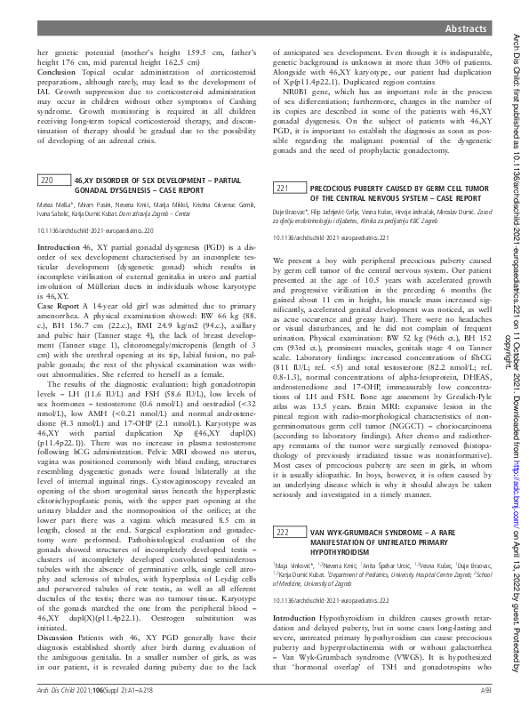 (PDF) Precocious Puberty from CNS Germ Cell Tumor: A Case Report