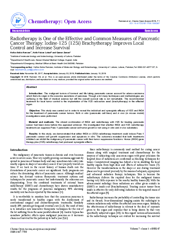 (PDF) Radiotherapy is One of the Effective and Common Measures of ...