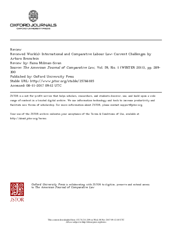 (PDF) Arturo Bronstein, International and comparative labour law ...