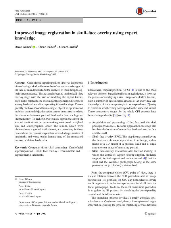(PDF) Improved image registration in skull–face overlay using expert ...