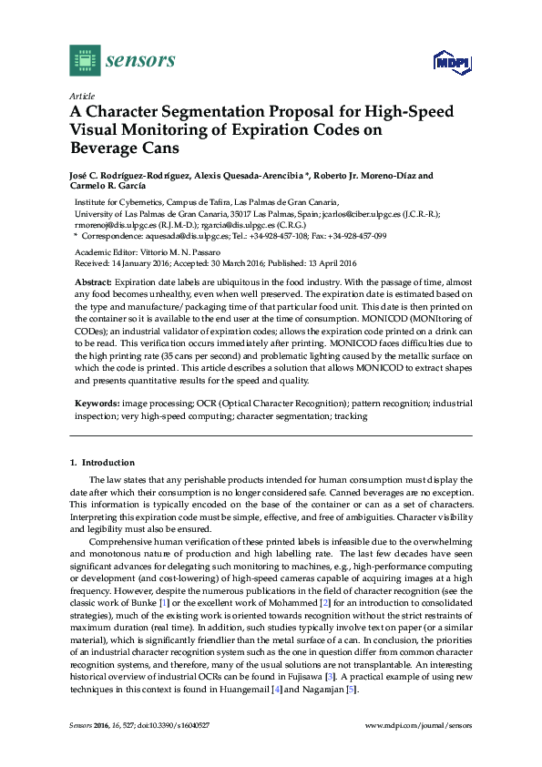 (PDF) A Character Segmentation Proposal for High-Speed Visual Monitoring of Expiration Codes on ...