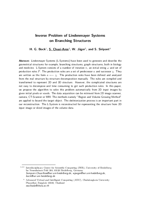 (PDF) Inverse Problem of Lindenmayer Systems on Branching Structures | Willi Jäger - Academia.edu