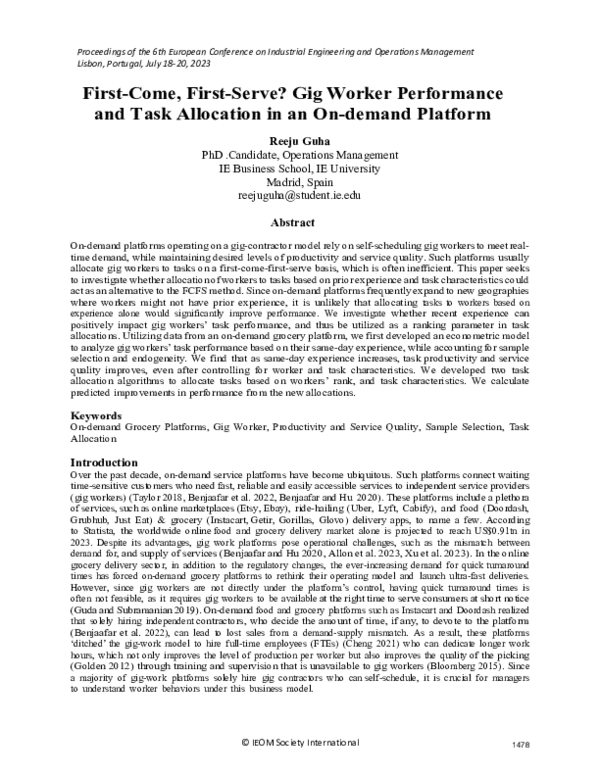(PDF) The Role of Within-Day Learning on Gig Workers’ Performance and ...