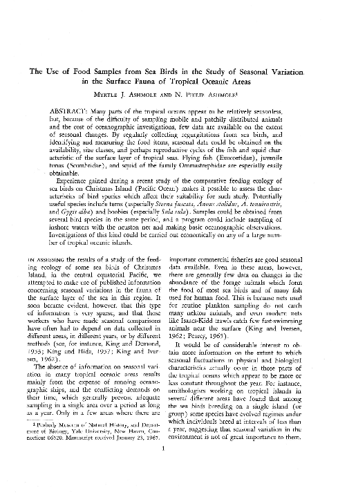 (PDF) The Use of Food Samples from Sea Birds in the Study of Seasonal ...