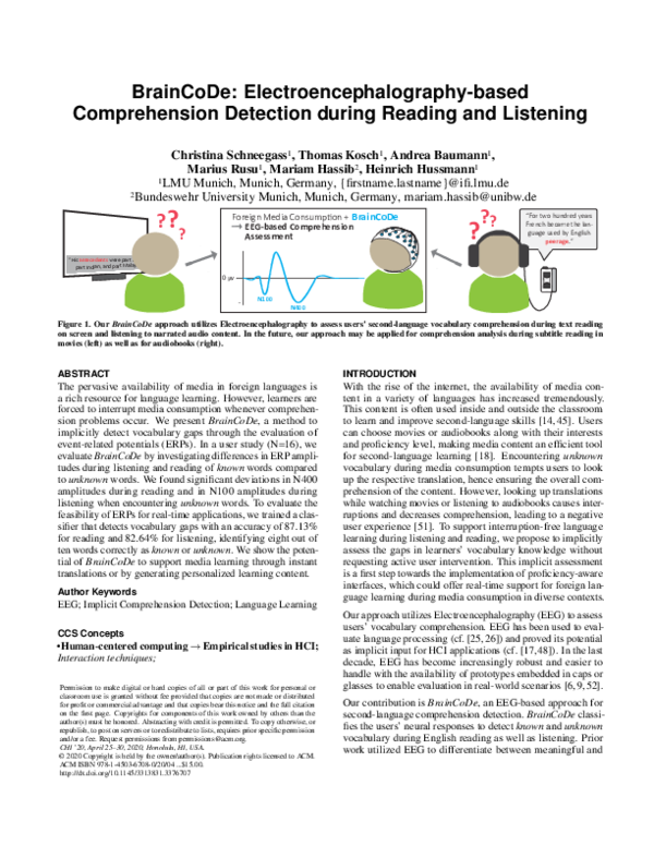 (PDF) BrainCoDe: Electroencephalography-based Comprehension Detection ...