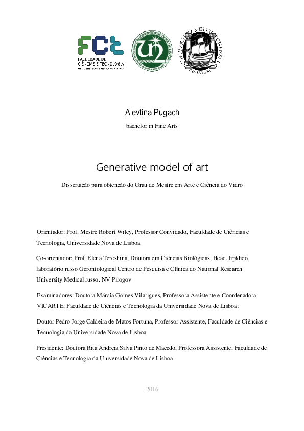 (PDF) Generative model of art