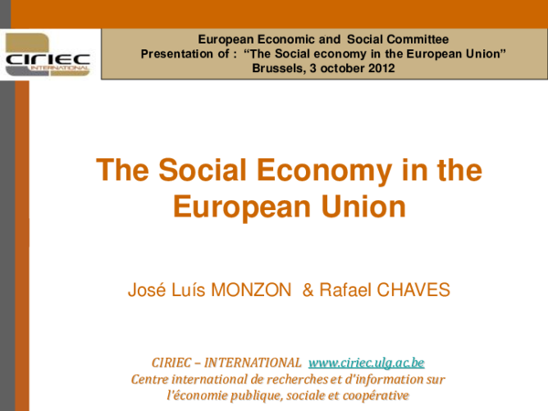 (PDF) The Social Economy in the European Union