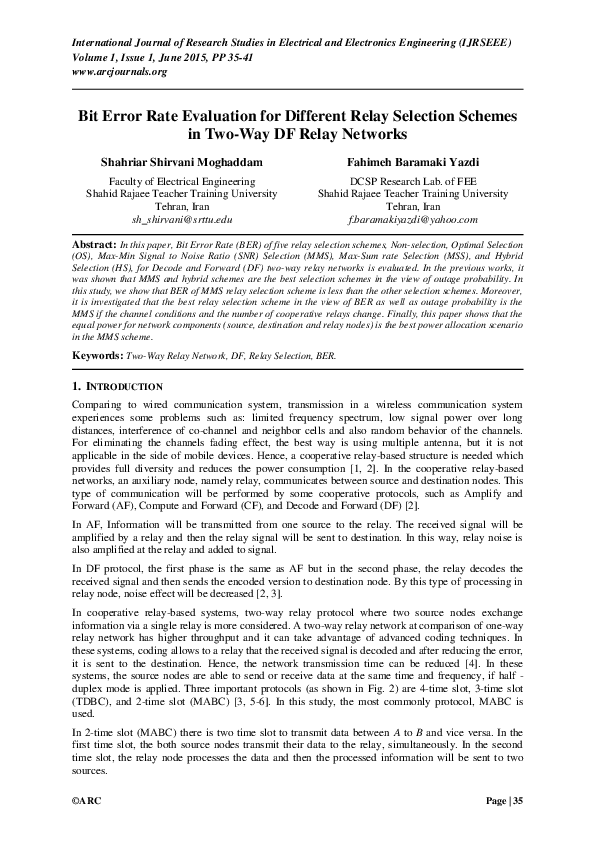(PDF) Bit Error Rate Evaluation for Different Relay Selection Schemes in Two-Way DF Relay ...
