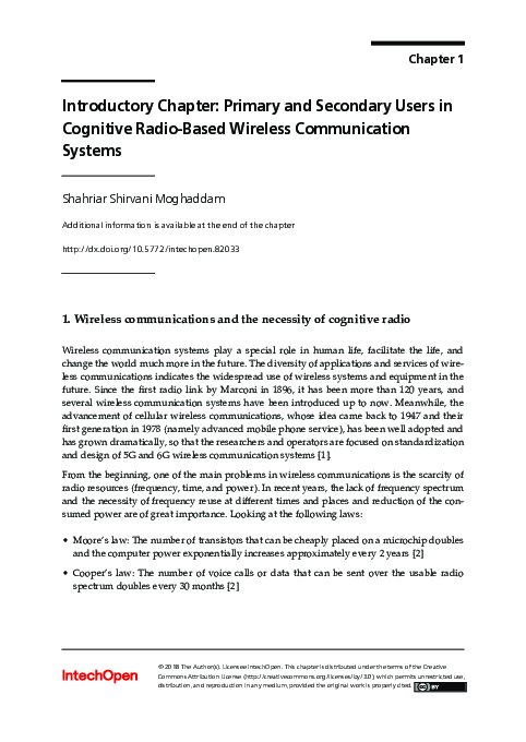 Pdf Cognitive Radio In 4g 5g Wireless Communication Systems
