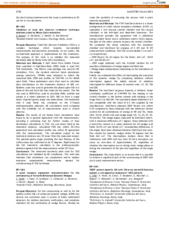 Pdf Ep 1394 Vmat Patient Specific Qa With 2d Array Seven29octavius