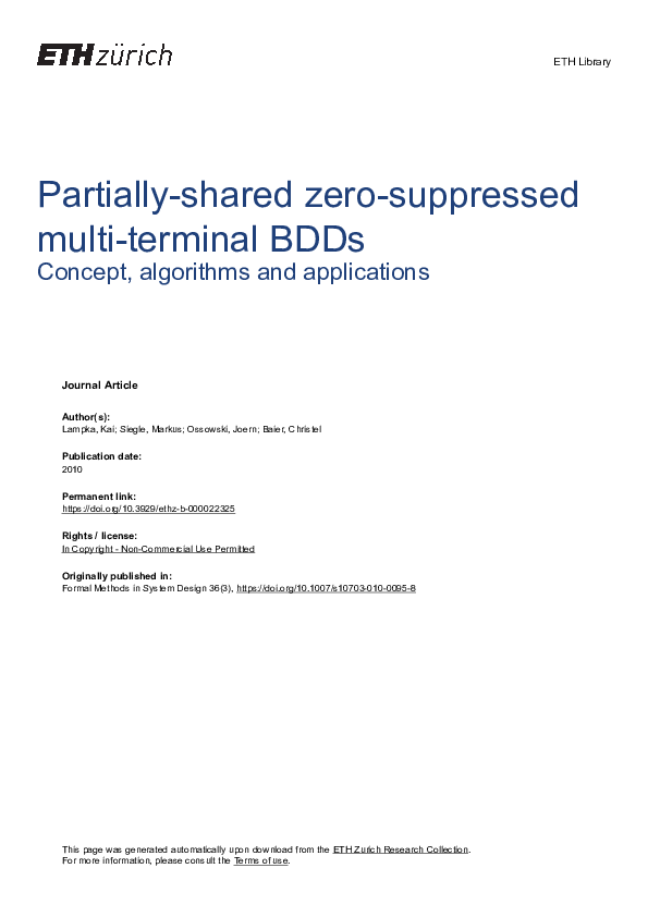 (PDF) Partially-shared zero-suppressed multi-terminal BDDs: concept, algorithms and applications ...