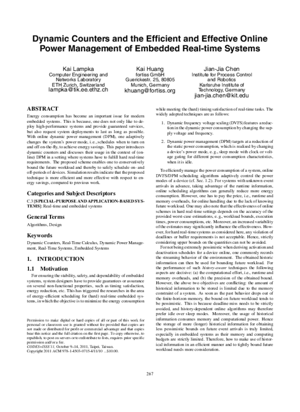 (PDF) Dynamic counters and the efficient and effective online power management of embedded real ...