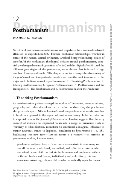 (PDF) Posthumanism