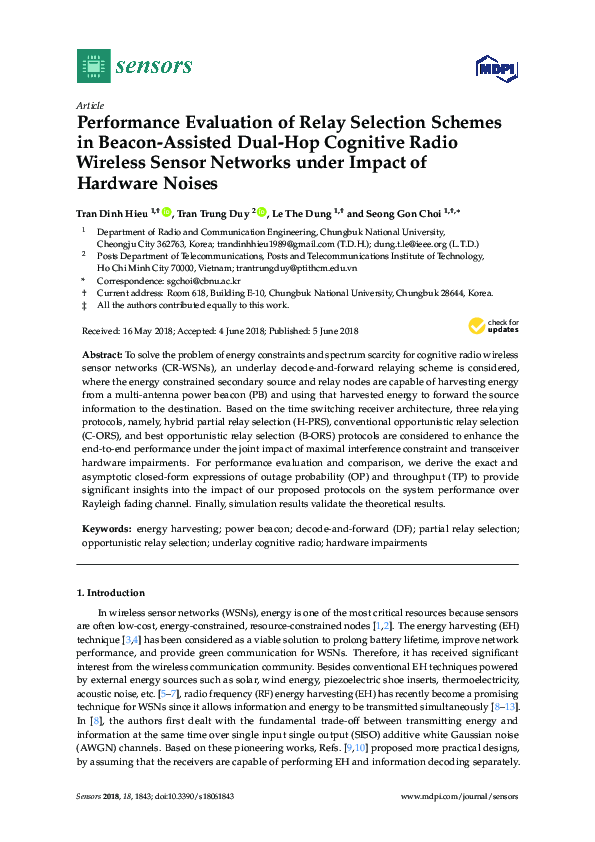 (PDF) Performance Evaluation of Relay Selection Schemes in Two-Way AF Relay Networks