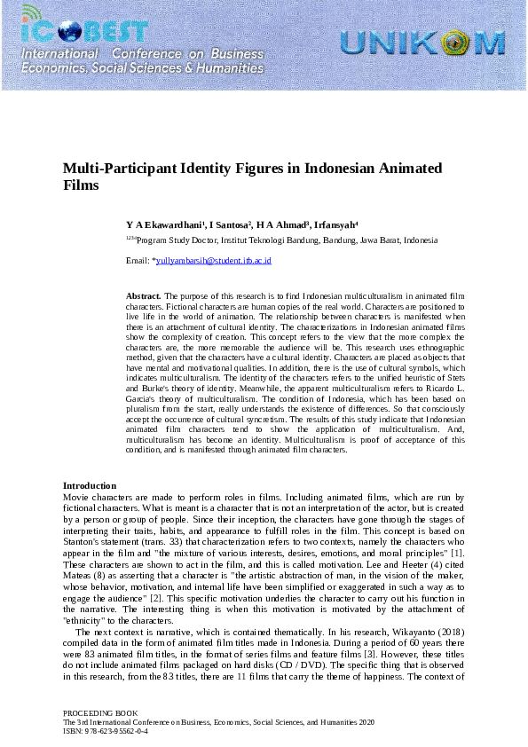 (PDF) Multi-Participant Identity Figures in Indonesian Animated Films ...