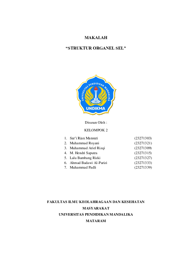 (PDF) Makalah Anatomi Struktur Organel Sel