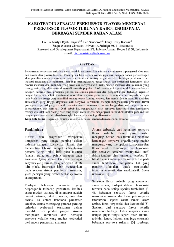 (PDF) Karotenoid Sebagai Prekursor Flavor : Mengenal Prekursor Flavor ...
