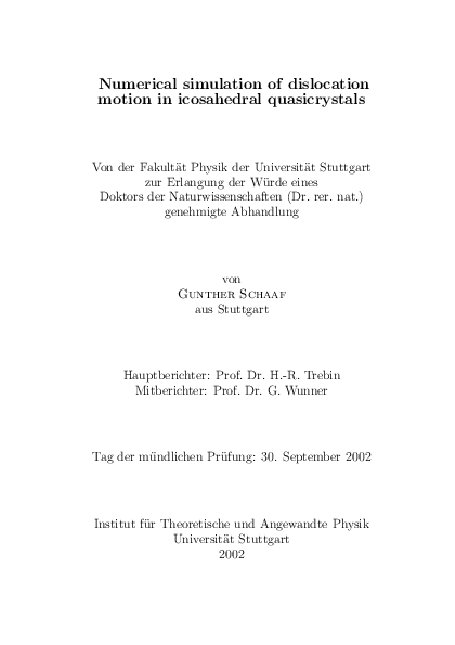 (PDF) Numerical simulation of dislocation motion in an icosahedral quasicrystal