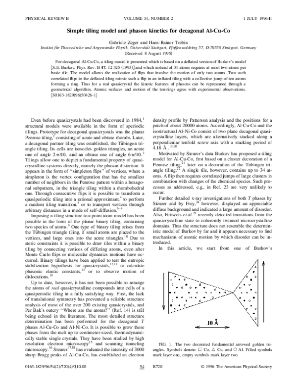 (PDF) Simple tiling model and phason kinetics for decagonal Al-Cu-Co