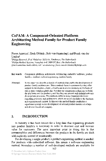 (PDF) CoPAM: A Component-Oriented Platform Architecting Method Family for Product Family ...