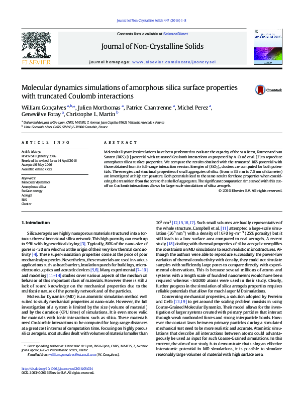 (PDF) Molecular Dynamics Simulations of Amorphous Si-C-N Ceramics ...