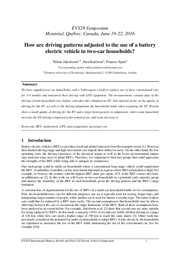 (PDF) How are driving patterns adjusted to the use of a battery ...