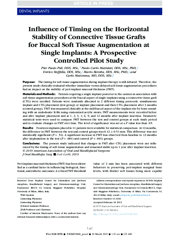 (PDF) Influence of Timing on the Horizontal Stability of Connective ...