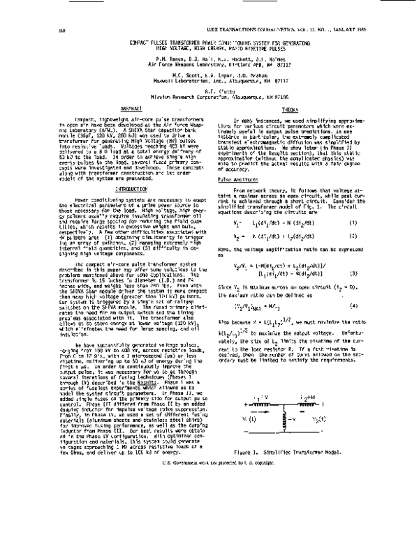(PDF) Compact pulsed transformer power conditioning system for ...