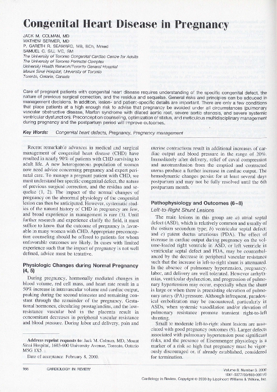 (PDF) Congenital heart disease in pregnancy | Hans-heiner Kramer ...