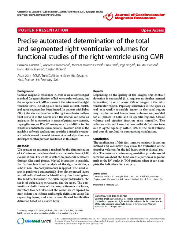 (PDF) Precise automated determination of the total and segmented right ventricular volumes for ...