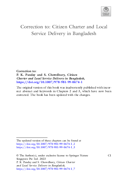 (PDF) Correction to: Citizen Charter and Local Service Delivery in ...