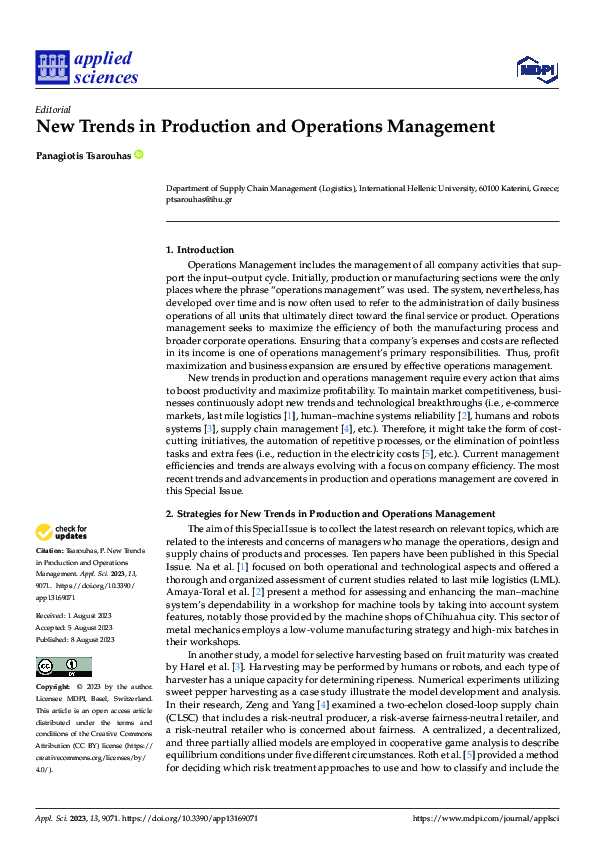 (PDF) New Trends in Production and Operations Management
